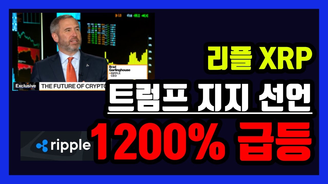 리플 Xrp 트럼프 지지 선언 발표 리플 1200 급등 랠리 리플 리플코인 리플소송 리플전망 Xrp