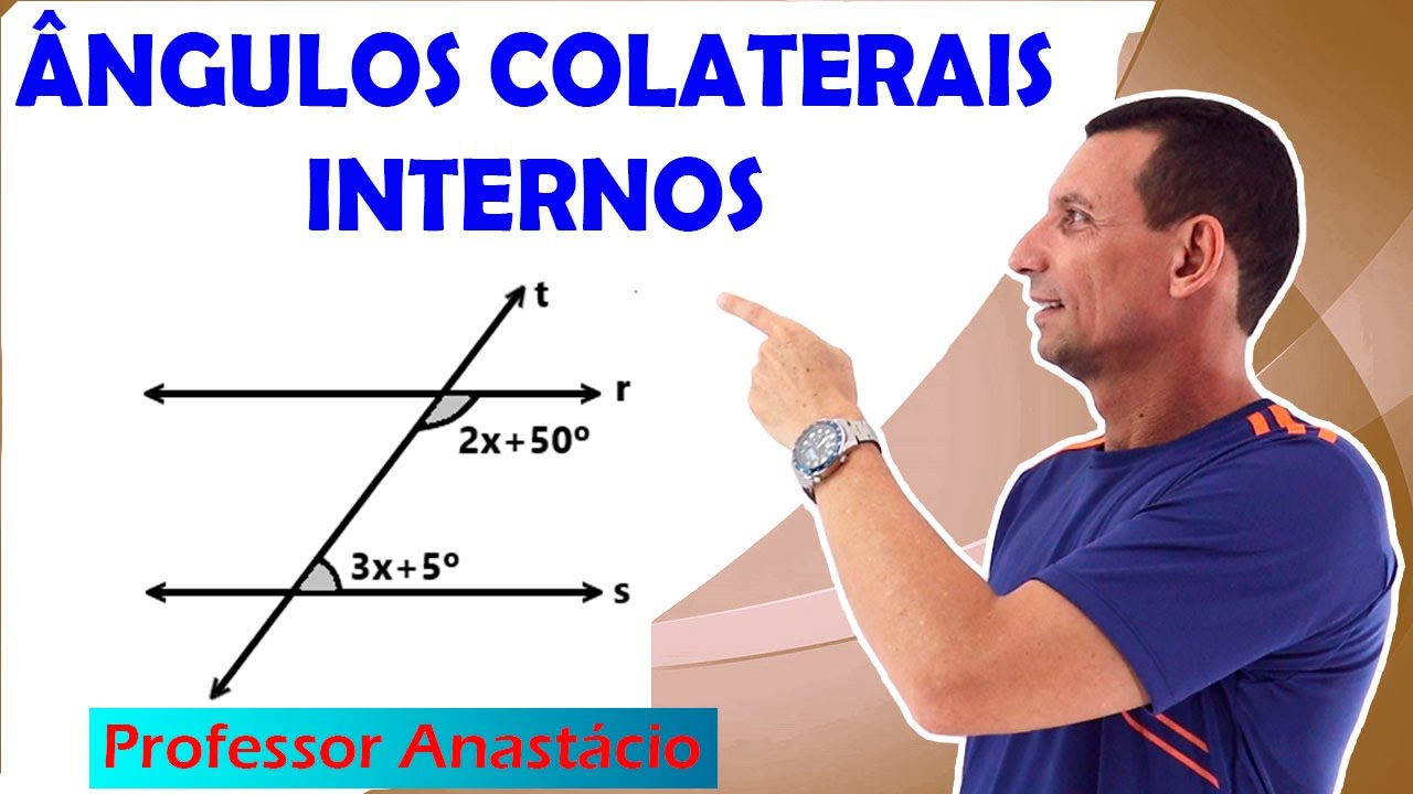 Ângulos colaterais internos. Sendo que r//s, determine x: 2x + 50º + 3x ...