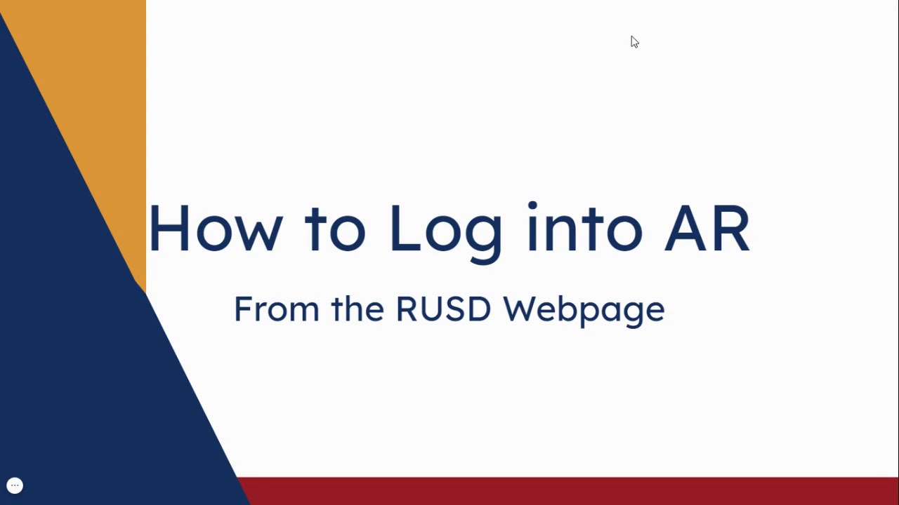 How to Log into AR from the RUSD web page - YouTube