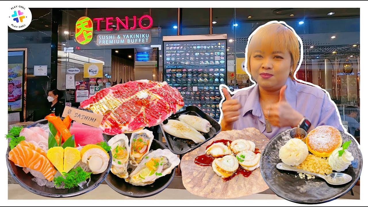 บุฟเฟ่ต์ปิ้งย่าง Tenjo Buffet 1099 กินอะไรได้บ้าง? Tenjo Platinum ...