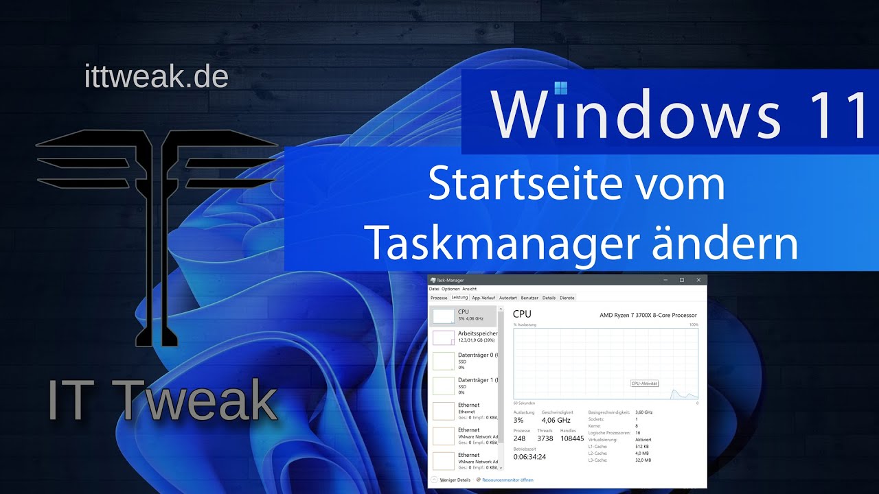 Windows 11 - Startseite im Taskmanager ändern - YouTube