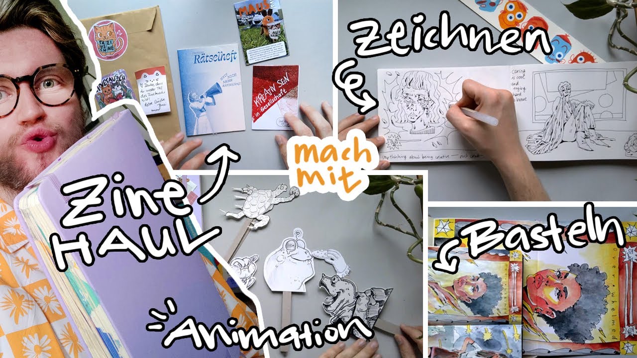 Zeichne mit mir | Zine Haul, analoge Animation, Bastel- und Malspaß ...