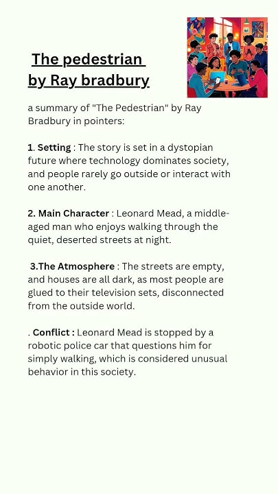 The Pedestrian by Ray bradbury #poetry #poem #english #englishpoet #yt ...