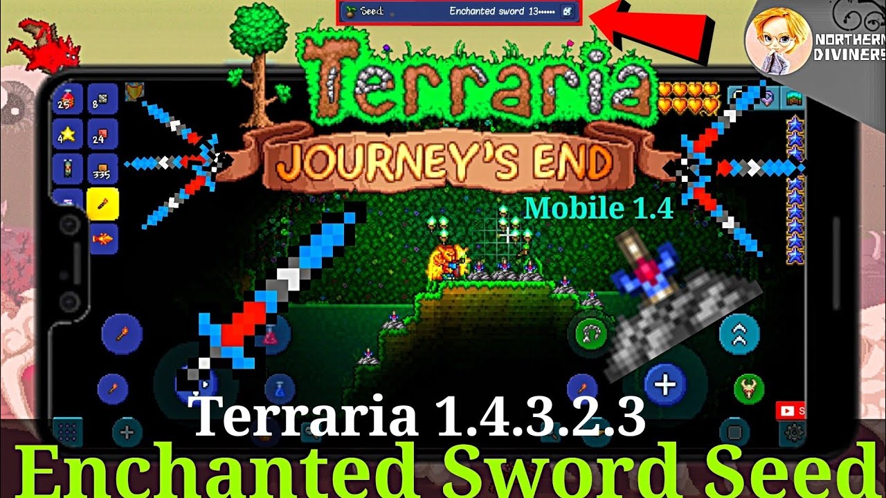 Terraria Mobile 1.4.3.2.3 Enchanted Sword Shrine Seed - YouTube