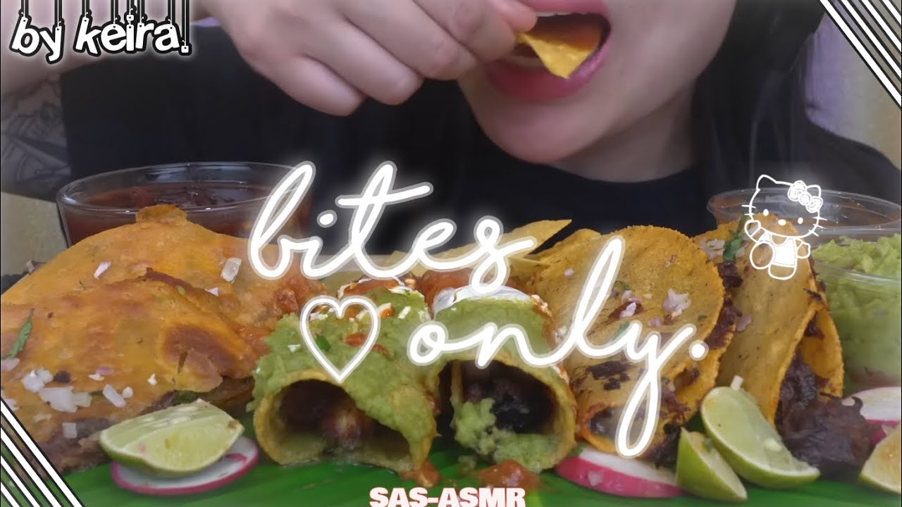 (bites only) sas-asmr | mexican food ; birria pizza, chicken fluatas ...