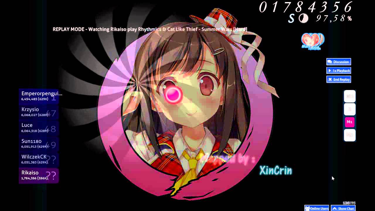 osu! Rhythmics & Cat Like Thief - Summer Wars (HARD) HR+HD - YouTube