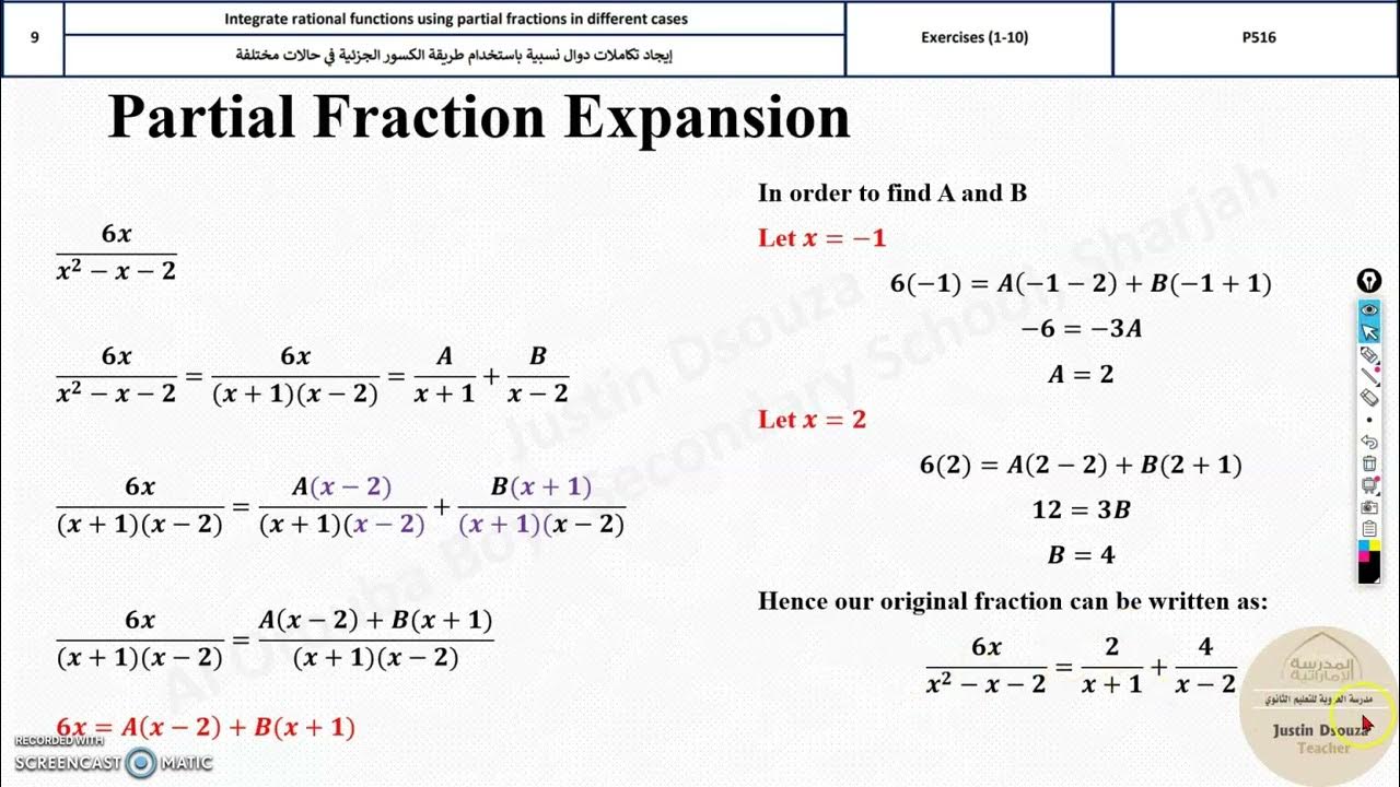 G12Adv 9 Integrate rational functions using partial fractions in ...
