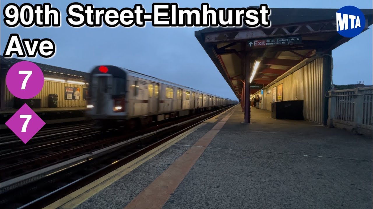 MTA: (7) and {7} trains at 90th Street-Elmhurst Ave - YouTube