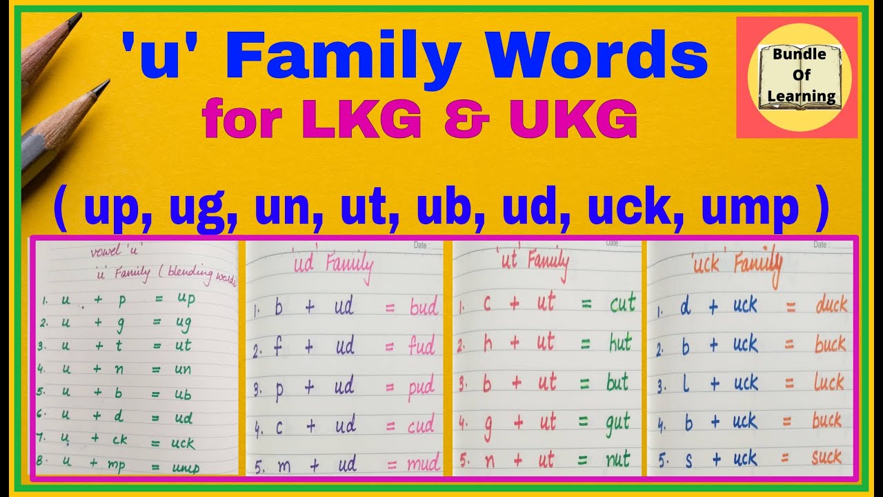 u Family Words U Family CVC Words Short U Family Words LKG u-family-words-u-family-cvc-words-short-u-family-words-lkg
