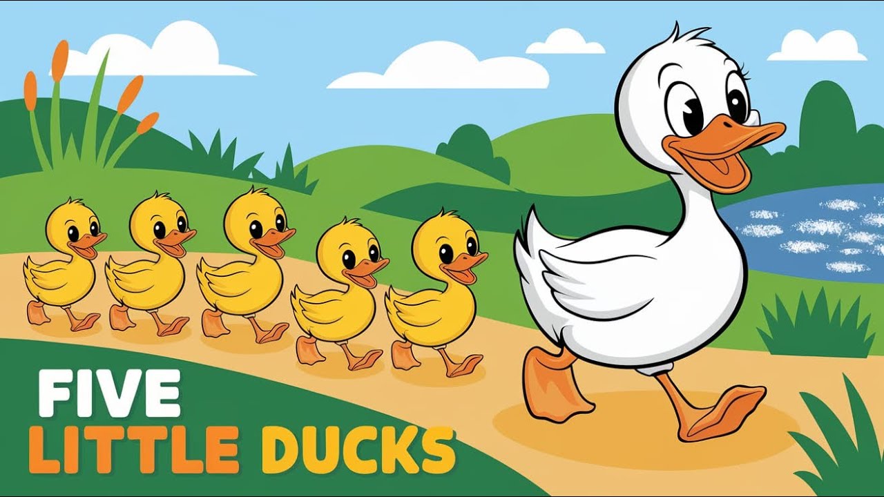 Five Little Ducks - Animated Musical Video for Kids - Fun Nursery Rhyme ...