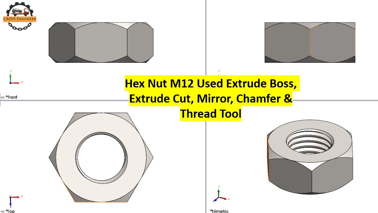 How to design hex nut in SolidWorks - YouTube