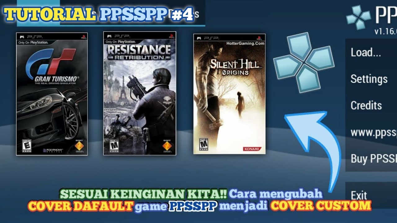 MENGUBAH COVER BAWAAN GAME PPSSPP MENJADI COVER KUSTOM - YouTube