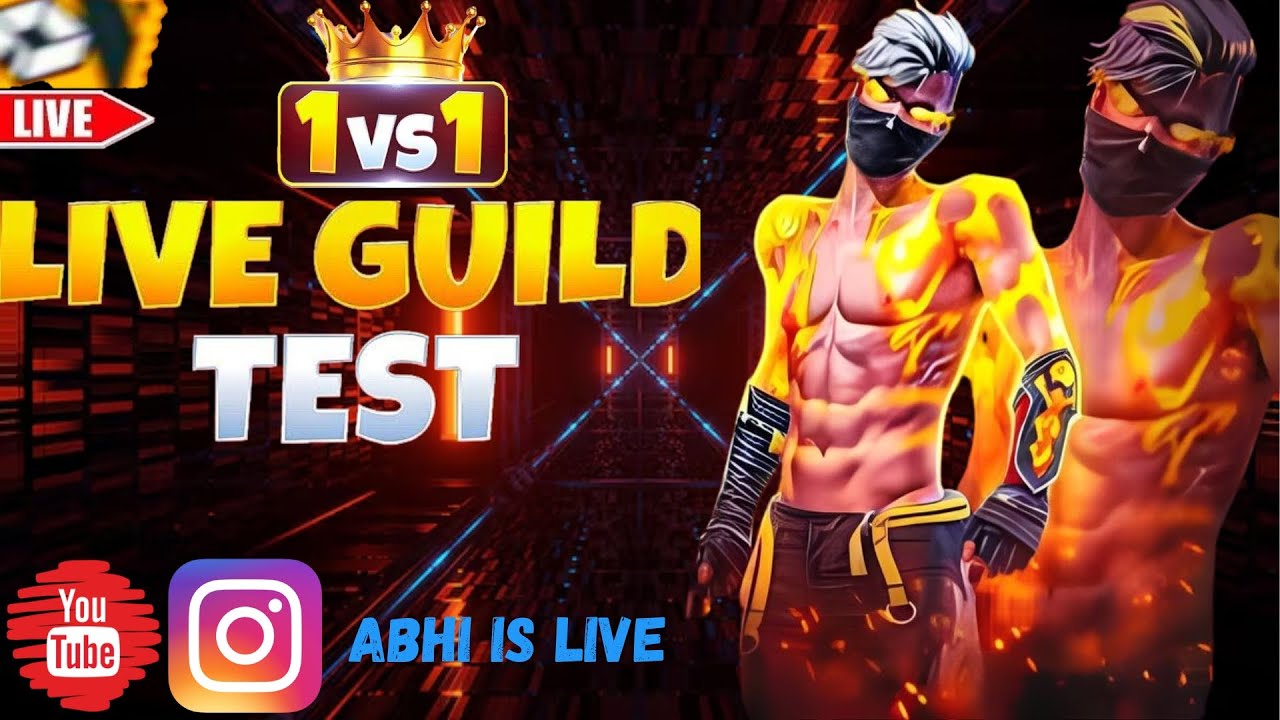 🔴FREE FIRE LIVE GUILD TEST CUSTOM ROOM | FF LIVE GUILD TEST | ROAD TO ...