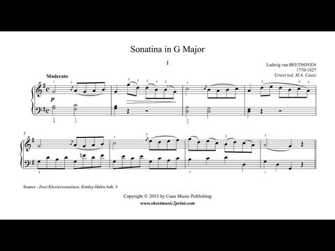Beethoven : Sonatina in G Major, Anh. 5 (1/2 : Moderato)