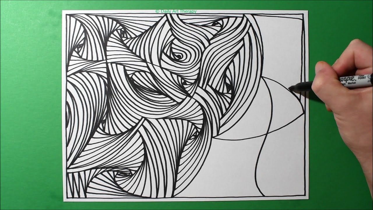 Daily Line Illusion #397 / Soothing 3D Doodle Pattern / Satisfying ...