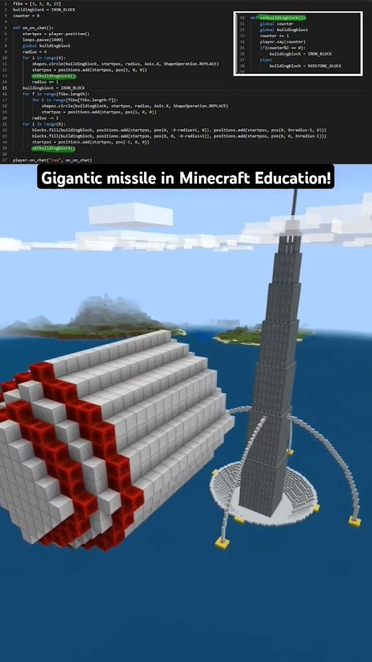 Code & Create: Programming a Guided Missile construction in Minecraft ...