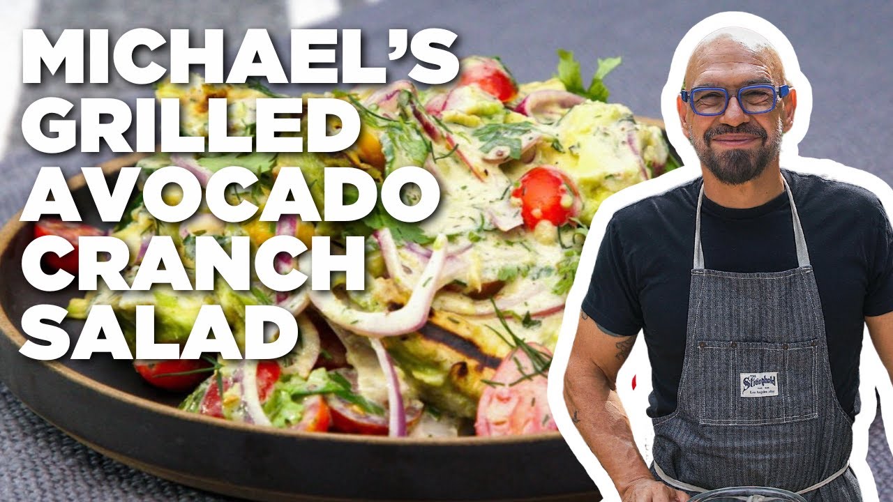 Michael Symon's Grilled Avocado Cranch Salad | Symon's Dinners Cooking ...
