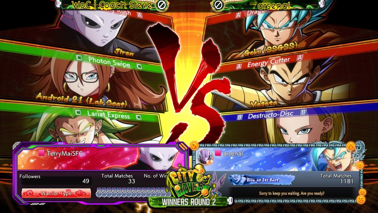 DBFZ | COM 76 | WOC | Coach Steve vs Arsenal | FUN SET!!! - YouTube