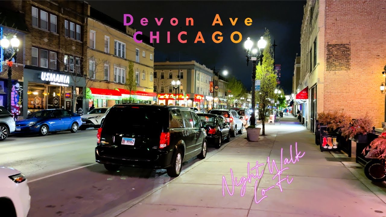 Walking Devon Street at Night | Lo-fi Chicago 2025 Ambience - YouTube