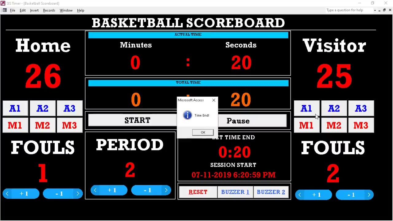 MS Access - Basic Scoreboard - YouTube