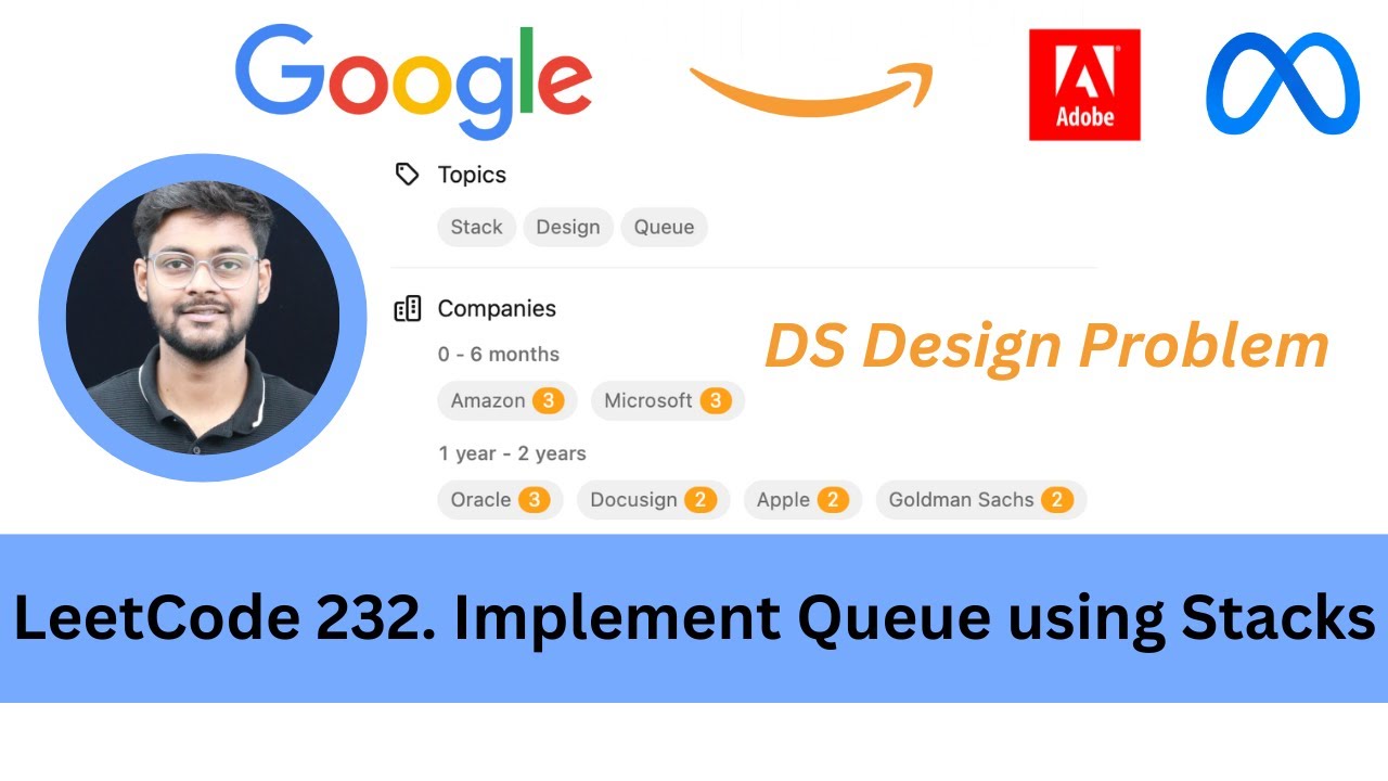 Solving LeetCode 232 Implement Queue using Stacks | Queue | Stack ...