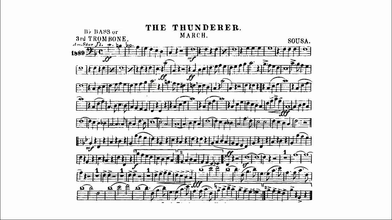 The Thunderer March: : John Philip Sousa - 3rd Trombone - YouTube