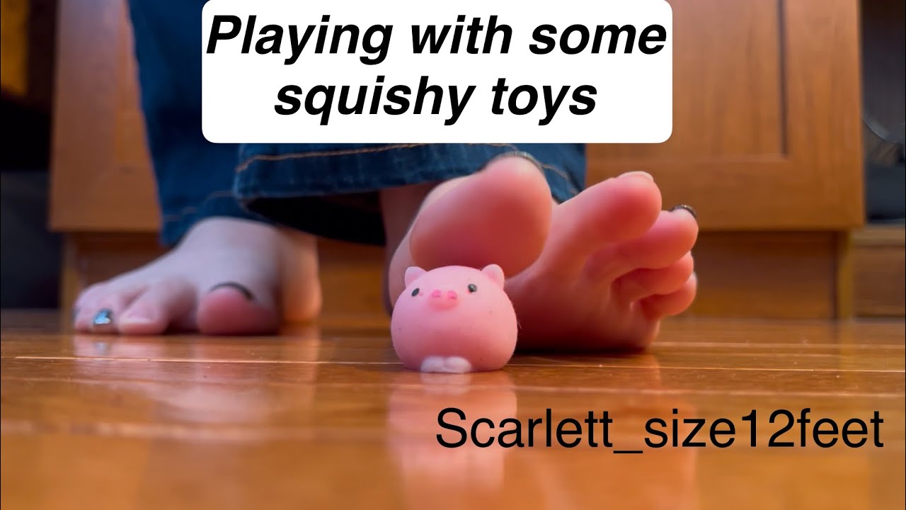 Using my feet and long toes to Play with some squishy toys - YouTube