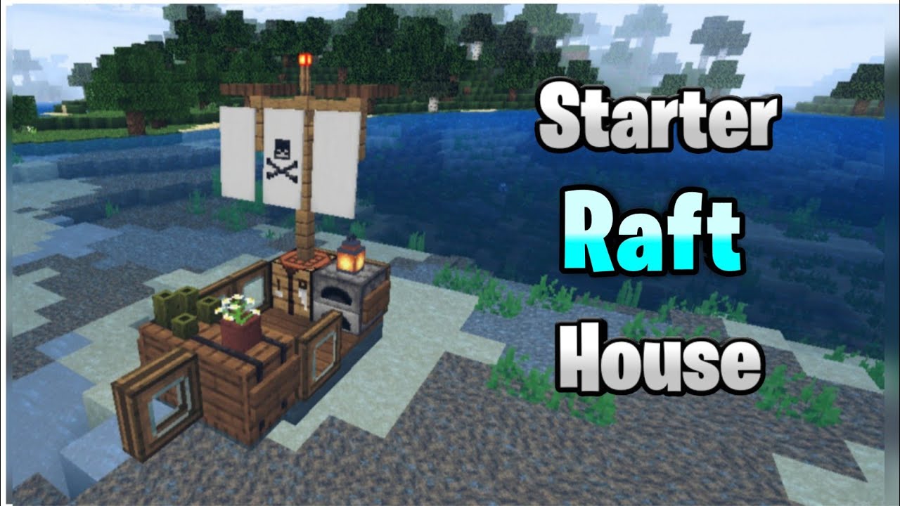 Minecraft: Simple Small Starter Boat / Raft House || Tutorial || Game ...