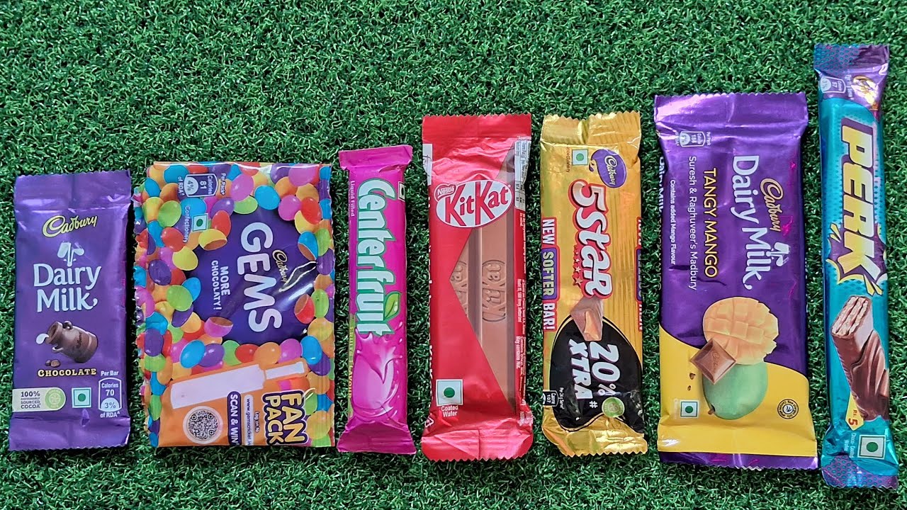 Perk vs Dairy milk mango vs 5star vs KitKat vs center fruit vs Gems vs ...