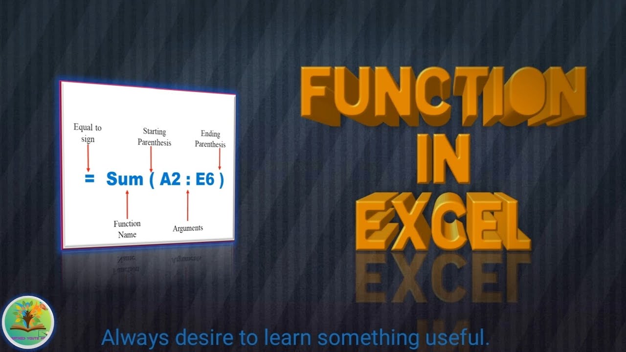 Msexcel Excelbasics Function In Excelexcel Basics Youtube 6170