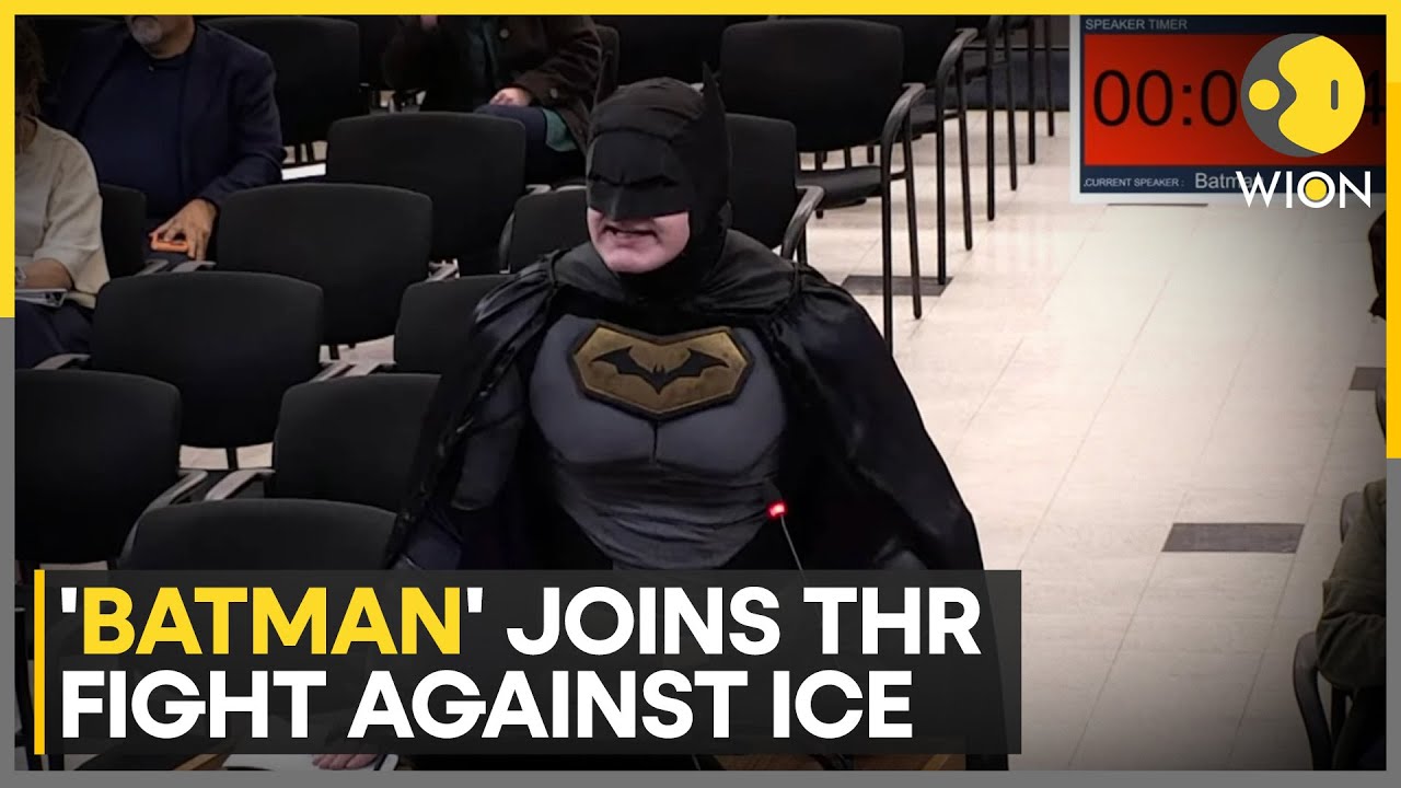Batman-Clad Protester Takes On City Over ICE Super Bowl Security | WION ...