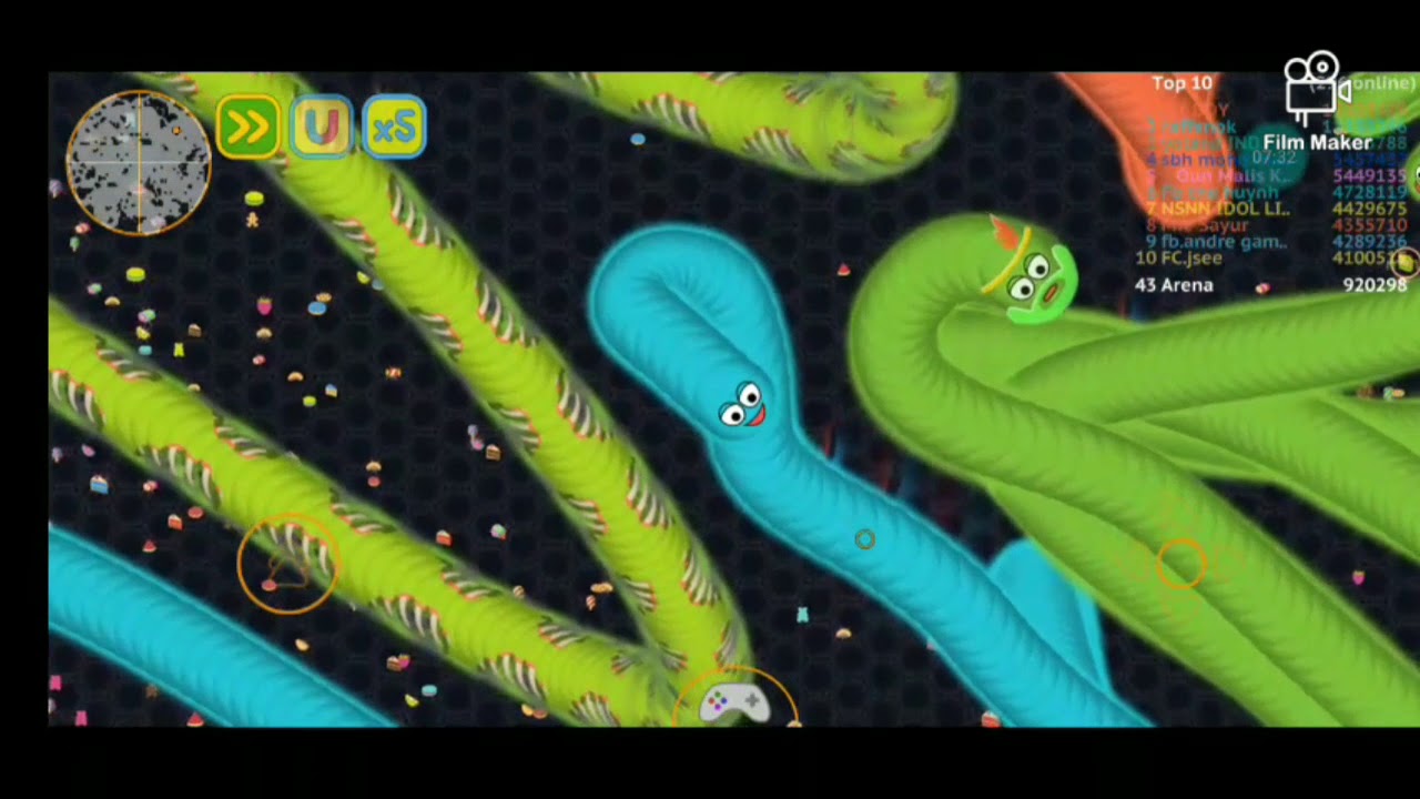 wormate.io Game play , immortal smallest worm vs Giant monster cat ever ...