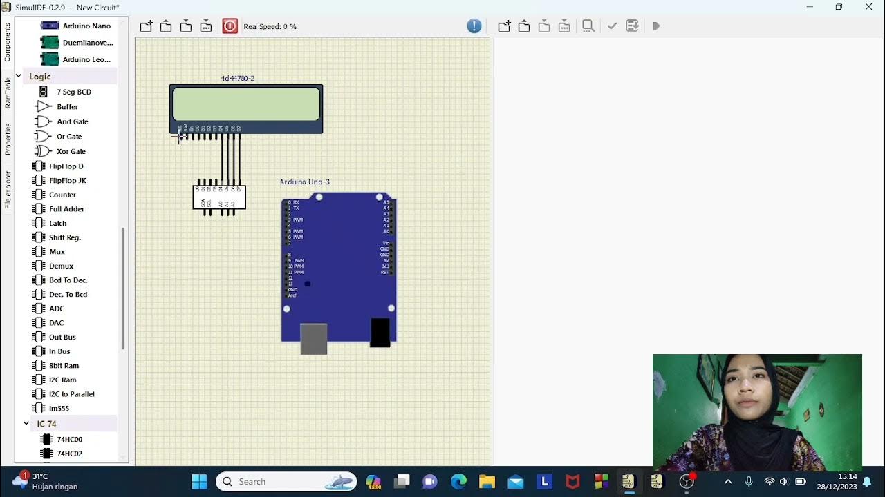 Belajar Arduino dan LCD I2C menggunakan aplikasi SimulIde - YouTube