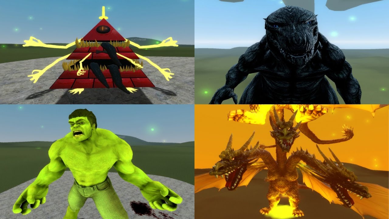 HULK VS GODZILLA EARTH VS KING GHIDORAH VS BILL CIPHER In Garry's Mod ...