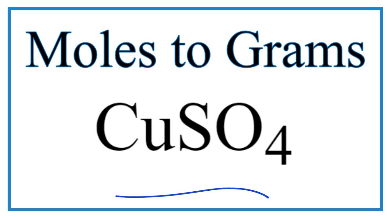 How to Convert Moles of CuSO4 to Grams - YouTube