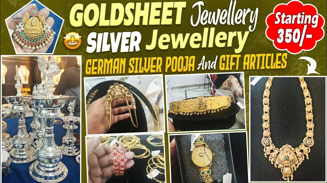 Starting 350/- goldsheet jewellery, silver jewellery and german silver ...