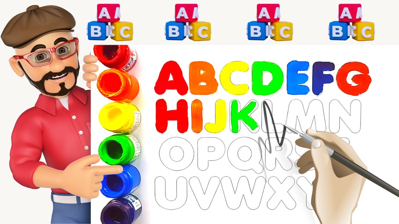 ABCD ABCD, A for apple b for ball, ABC alphabet learning, ABC Song for ...