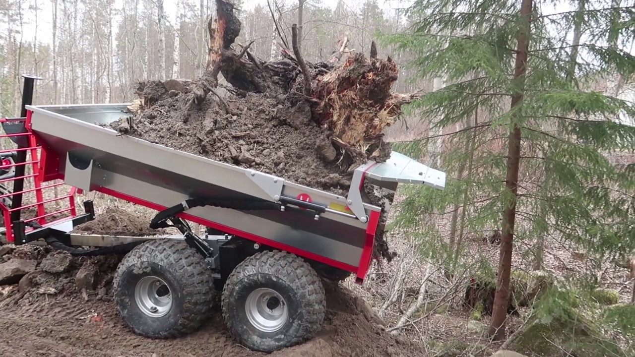 Big load on ATV-trailer with can-am - YouTube