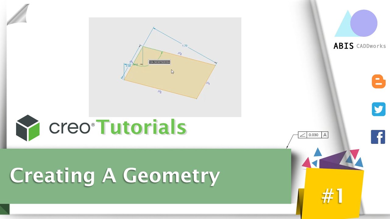 #1 Creo Tutorials | Creating Geometry | ABIS CADDworks - YouTube