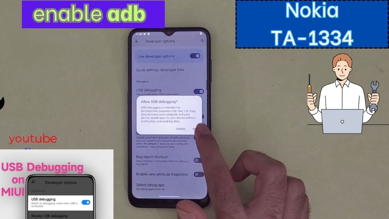 How to Enable USB debugging on Nokia G10 TA-1334 enable adb - YouTube