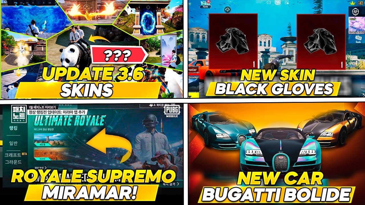 ULTIMATE ROYALE MAPA MIRAMAR l NEW CAR BUGATTI l NEW BLACK GLOVES PUBG ...