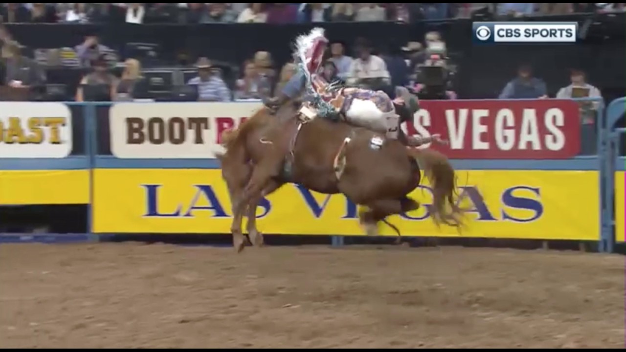 Tim O'Connell Round 2 Bareback Riding at 2016 WNFR - YouTube