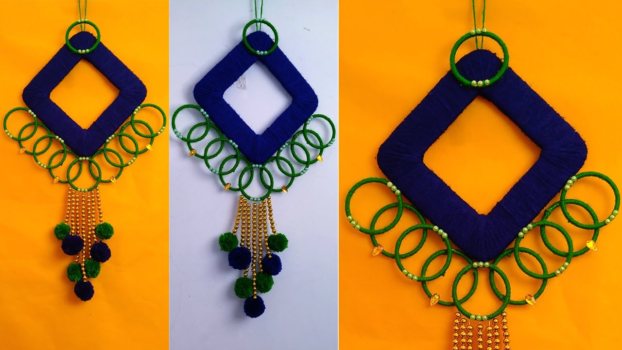 JHALAR KI DESIGN | WALL HANGING CRAFT IDEA | GHAR SAJANE | MAKING ...
