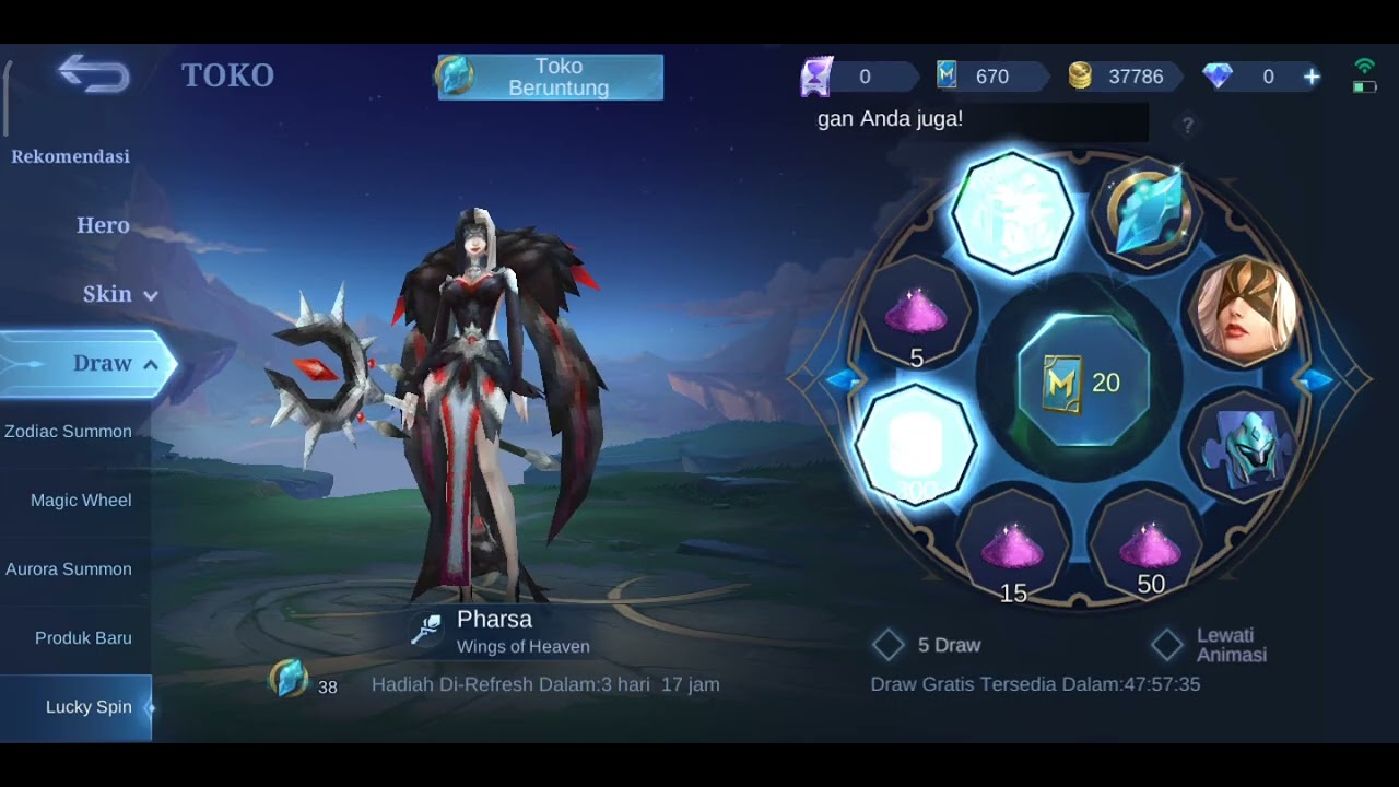 Lucky Draw skin pharsa - YouTube