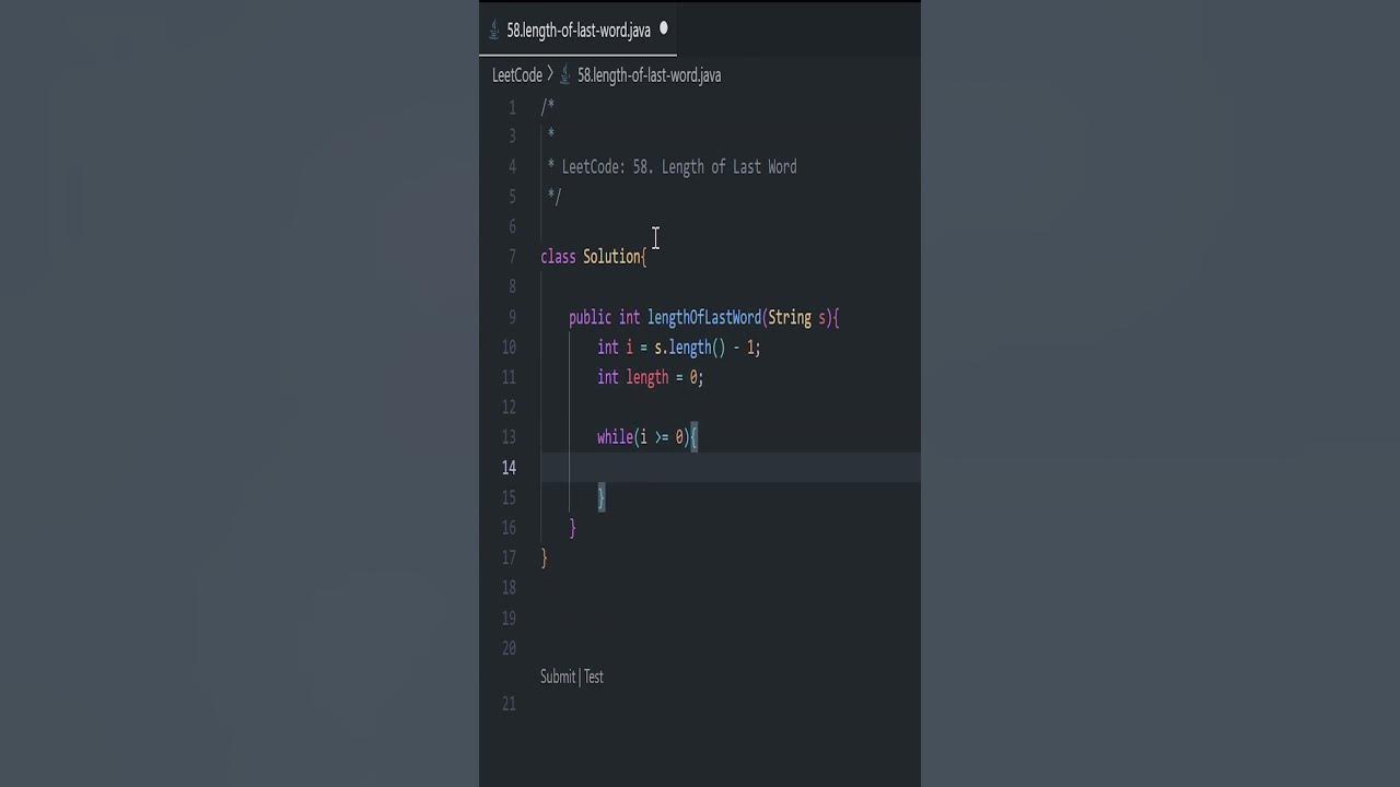 Length Of Last Word Leetcode 58 Leetcode Dsa Java Algorithm Code 2585