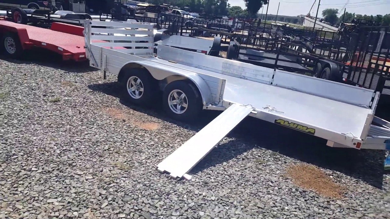 Aluma 8116 sr atv utility aluminum trailer - YouTube