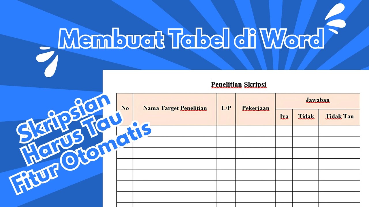 Perlu di Ketahui Cara Membuat Tabel di Ms Word yang Baik dan Benar ...