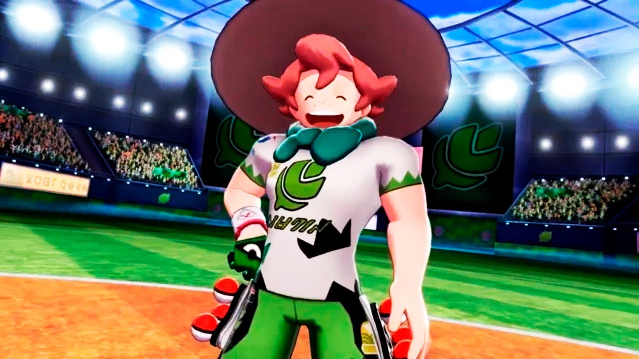 Pokemon Sword and Shield - First Gym Leader (Milo, Grass Type) Gameplay ...