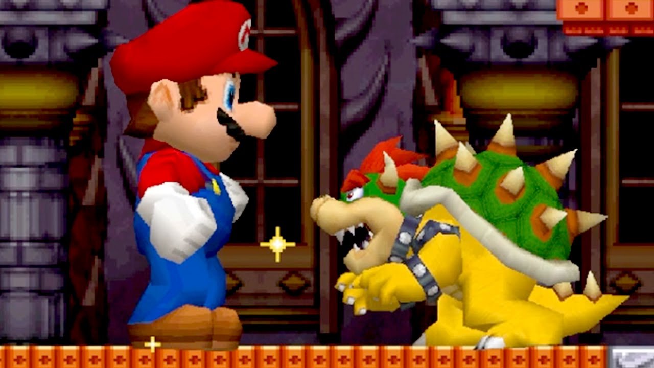 New Super Mario Bros. - All Bosses vs Mega Mario - YouTube