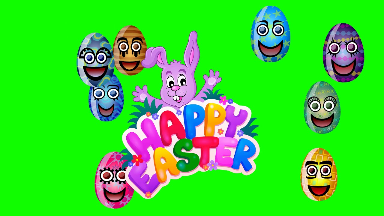 4K Green Screen Free - HAPPY EASTER FUN GRAPHIC - YouTube